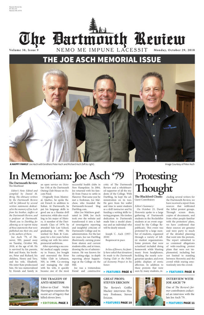 The Joe Asch Memorial Issue - The Dartmouth Review